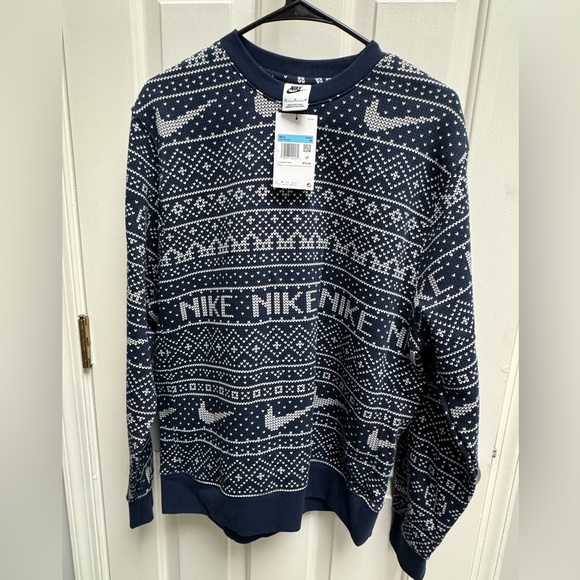 Nike | Sweaters | Nike Holiday Club Fleece Sweater | Poshmark